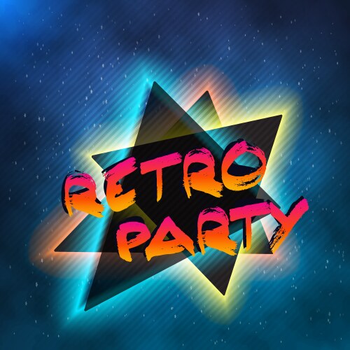 1980 neon poster retro disco 80s background made Vector Image