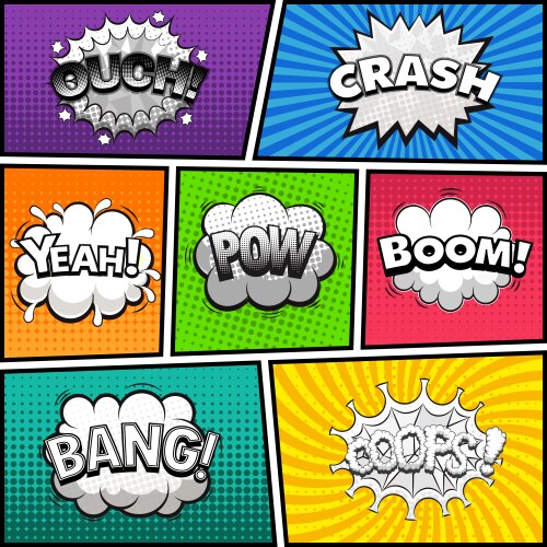 Comic book pages collection Royalty Free Vector Image