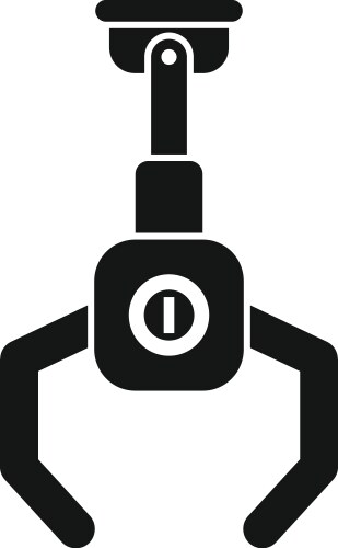 Industrial robot arm gripper holding object Vector Image