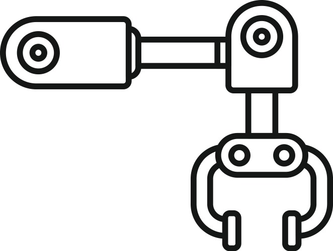 Robotic arm line art Royalty Free Vector Image