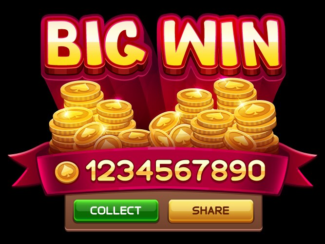 Big win lottery casino isolated on transparent Vector Image
