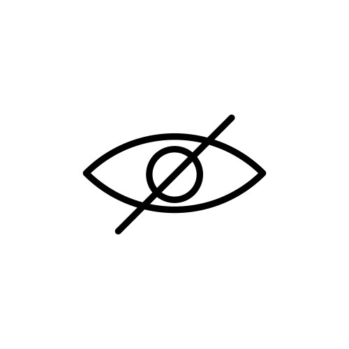 Eye crossed icon set blind view symbol hidden Vector Image