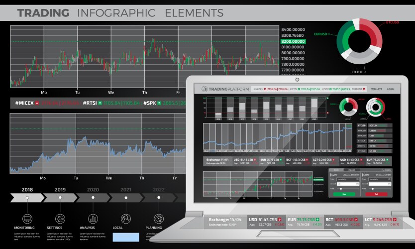 Trading infographic elements Royalty Free Vector Image