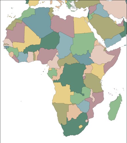 Political Map of Africa Royalty Free Vector Image