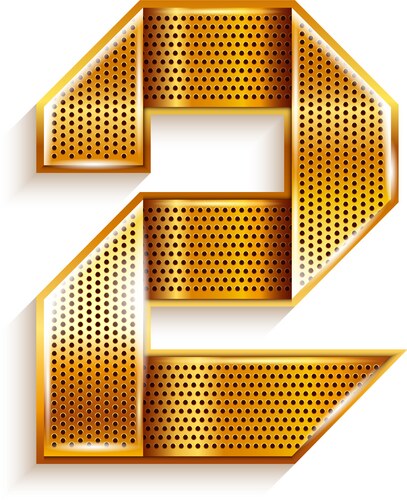 Number metal gold ribbon - 5 five Royalty Free Vector Image