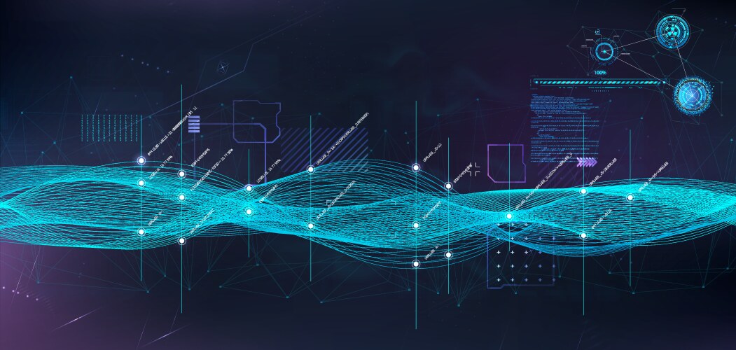 Big data visualization futuristic Royalty Free Vector Image