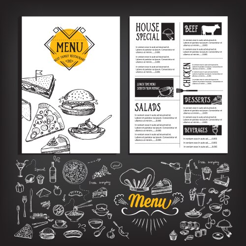 Vintage frame restaurant menu design Royalty Free Vector