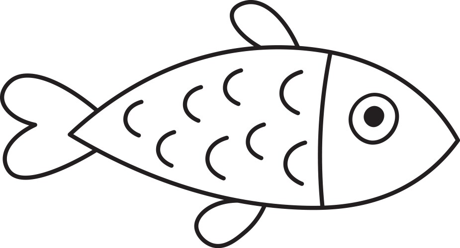 Sea fish outline Royalty Free Vector Image - VectorStock