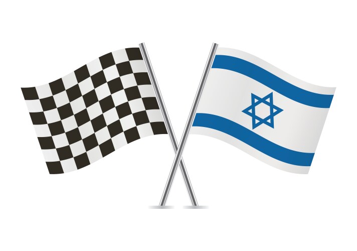 Israel flag and hand on white background Vector Image