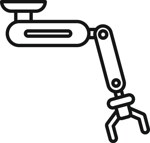 Robotic arm line art Royalty Free Vector Image