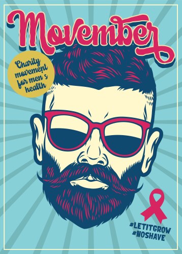 Movember poster design prostate cancer awareness Vector Image