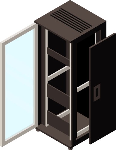 Two black server racks realistic Royalty Free Vector Image