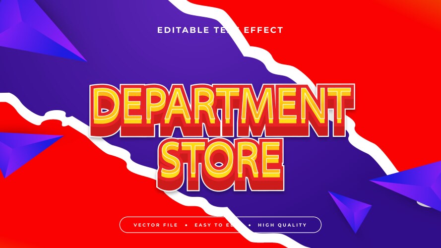 Colorful flagship store 3d editable text effect Vector Image