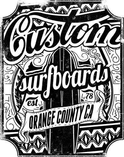 Vintage surf logos monochrome set Royalty Free Vector Image