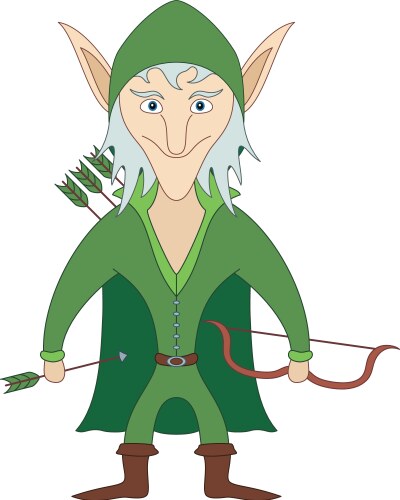 Cute forest elf character set of objects Vector Image