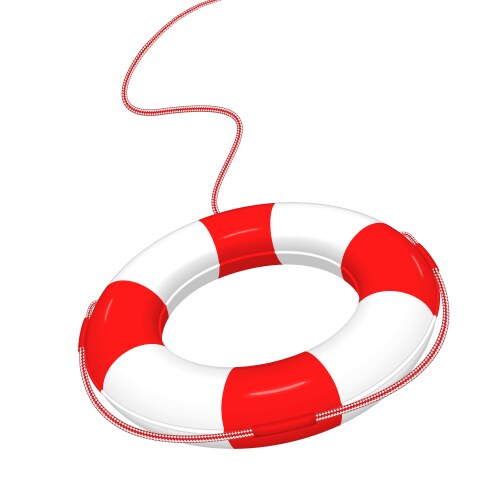 Lifebuoy set in cartoon style isolated on white Vector Image