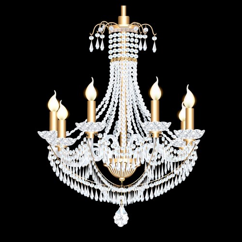 Chandelier with crystal pendants Royalty Free Vector Image