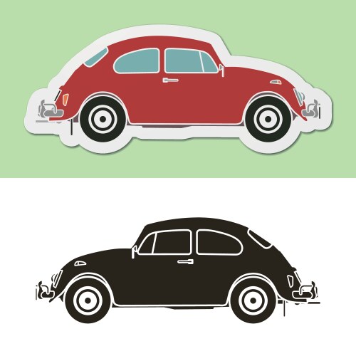 Beetle car Royalty Free Vector Image - VectorStock