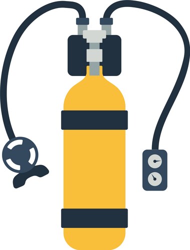Scuba diving oxygen tank icon showing equipment Vector Image