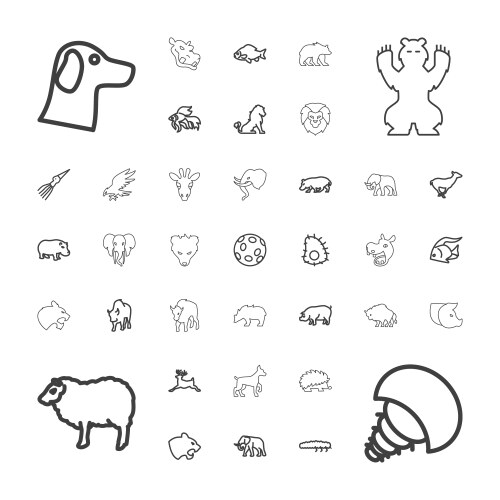 13 wildlife icons Royalty Free Vector Image - VectorStock