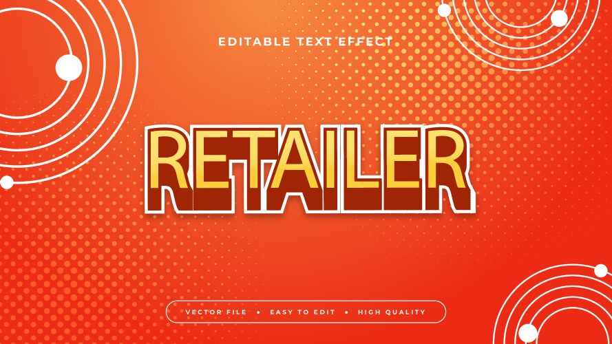 Yellow and red retailer 3d editable text effect Vector Image