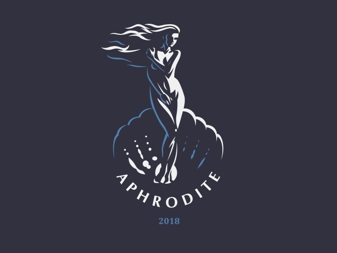 Aphrodite or venus emblem Royalty Free Vector Image