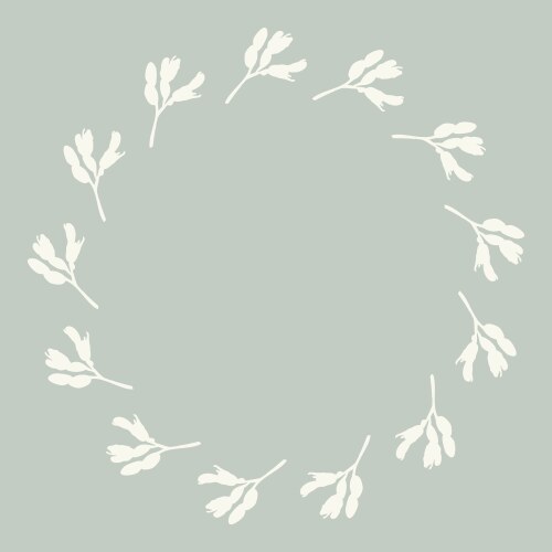 Handmade linocut organic wreath Royalty Free Vector Image