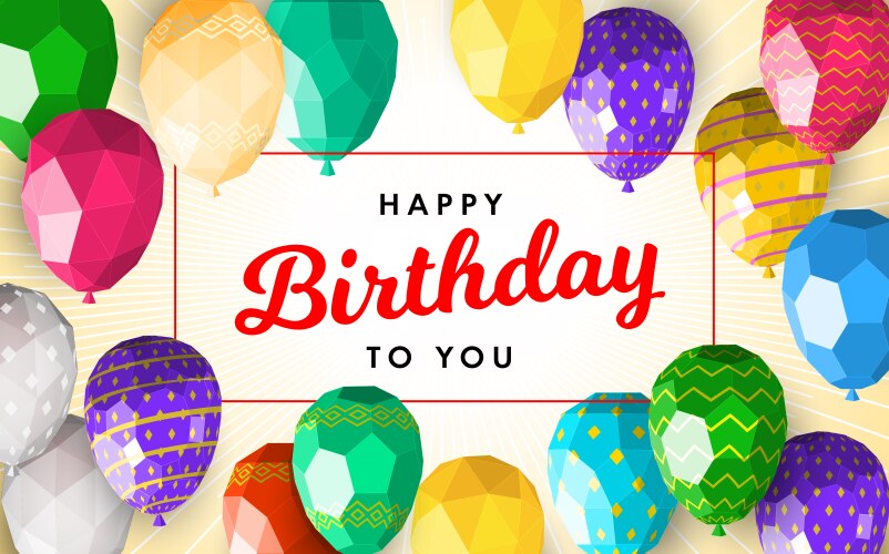 Happy birthday greeting card template Royalty Free Vector