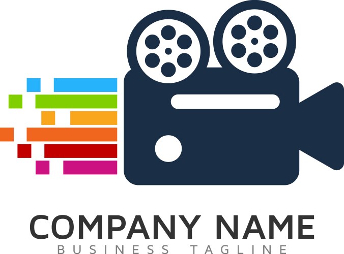 Pixel camera logo icon design Royalty Free Vector Image