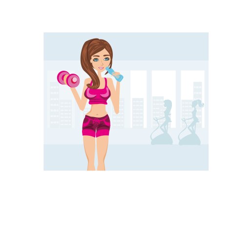 Cool girl in gym Royalty Free Vector Image - VectorStock