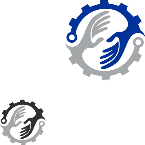 Tech Helping Hand Logo Concept Royalty Free Vector Image