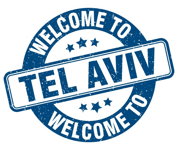 Welcome to tel aviv stamp round sign Royalty Free Vector