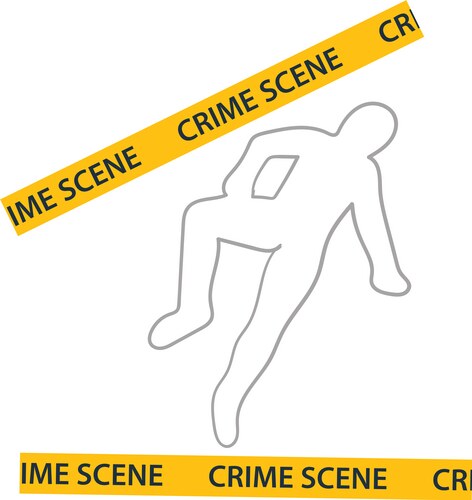 Set three yellow marker crime scene Royalty Free Vector