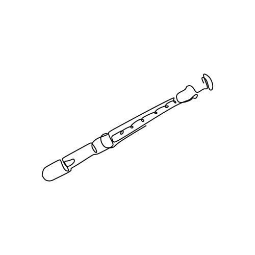 Continuous line drawing flute music instrument Vector Image