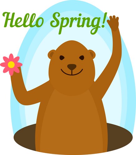 Cartoon happy groundhog Royalty Free Vector Image