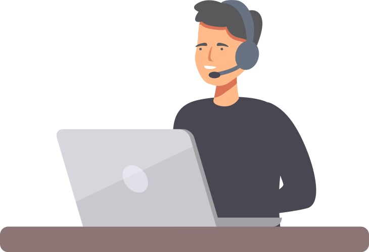 Customer service representative at workstation Vector Image
