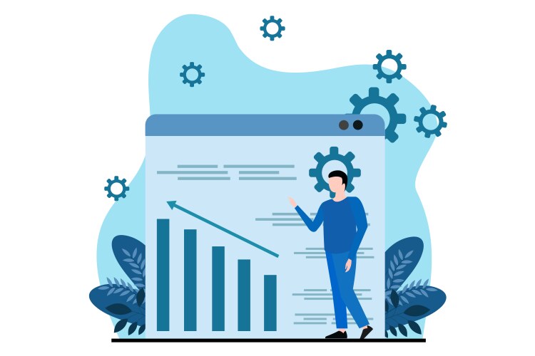 Business flat design Royalty Free Vector Image