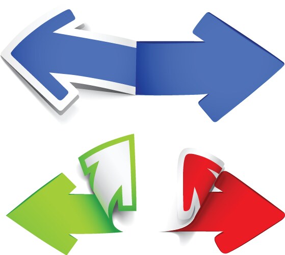 Arrows - 3d red and blue arrow logo design Vector Image