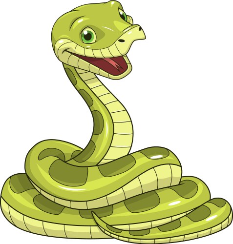 Smiling cartoon snake Royalty Free Vector Image
