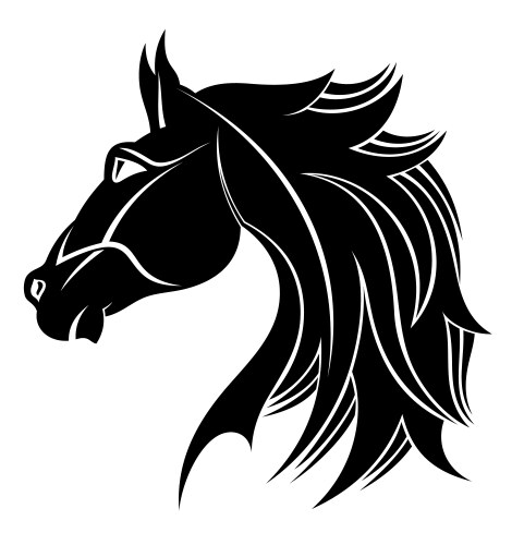 Black and white dragon head Royalty Free Vector Image