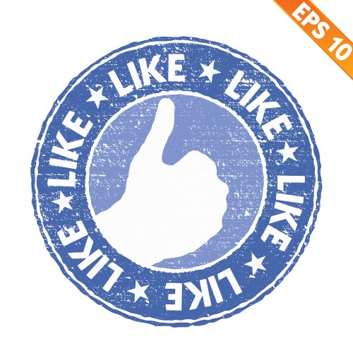 Approve stamp with thumb up Royalty Free Vector Image