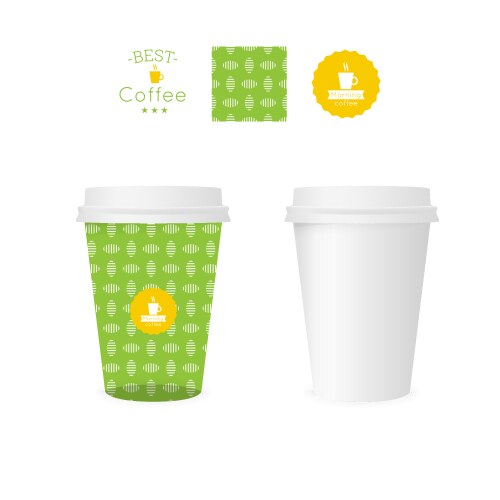 Paper cup for tea or coffee Royalty Free Vector Image
