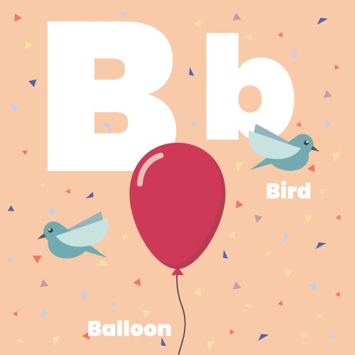 Cute children abc alphabet flashcard words Vector Image