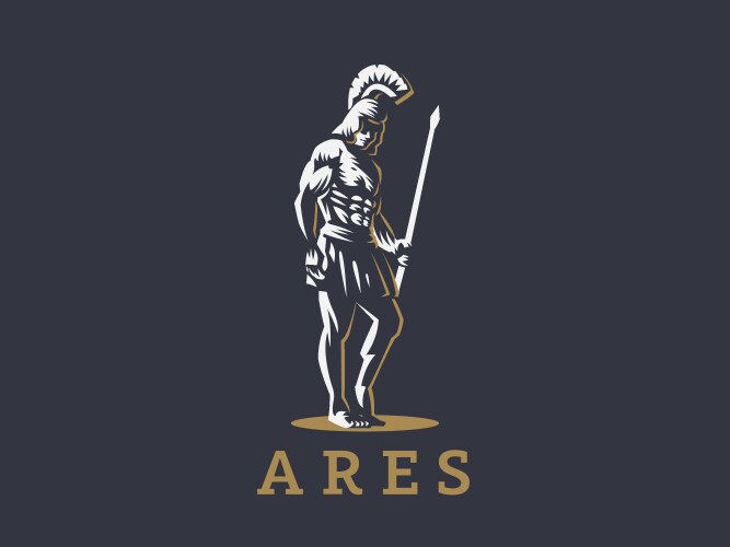 Ares Symbol Speer Ares Classic Statue Standing With His Spear And