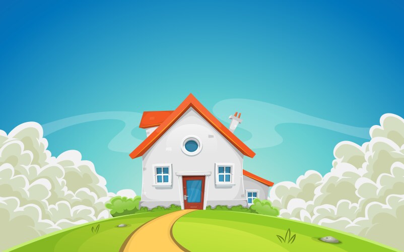 A house in nature Royalty Free Vector Image - VectorStock