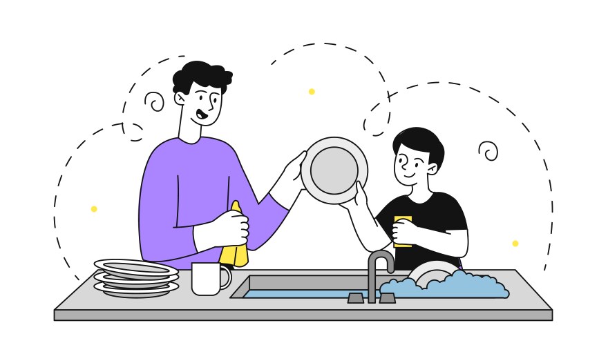 Drawing of Washing Dishes Vector Images (over 1,100)