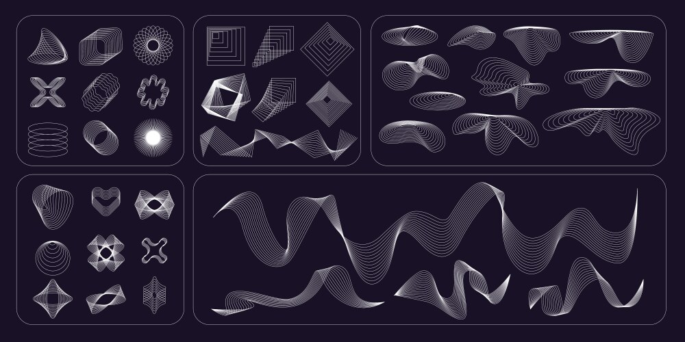 Retro futuristic line abstract design Royalty Free Vector