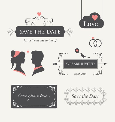 Card invitation elements Royalty Free Vector Image