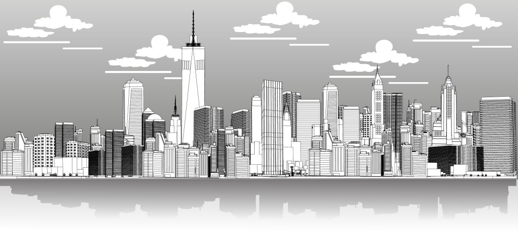 New York Skyline Line Drawing Vector Images (over 230)