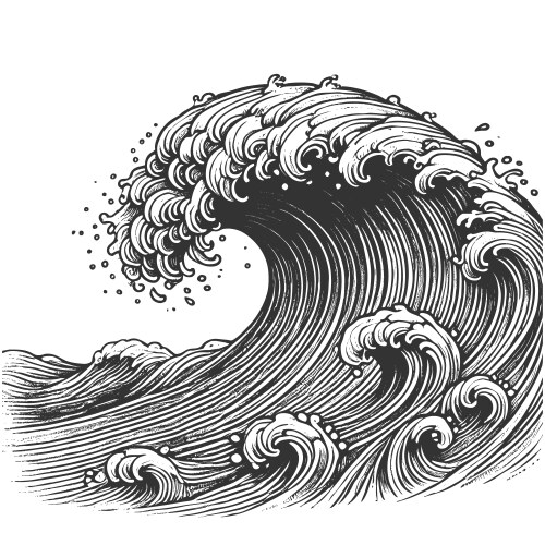 Ocean Wave Line Drawing Vector Images (over 11,000)